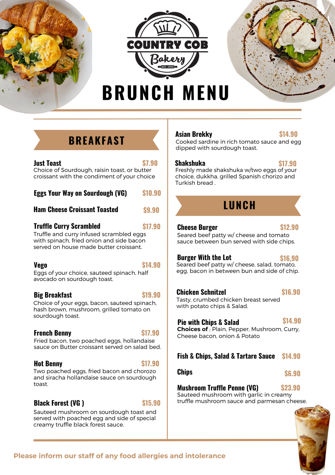 Brunch Menu – Country Cob Bakery